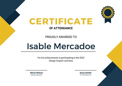 8 Free Sample Attendance Certificate Templates Printable Samples