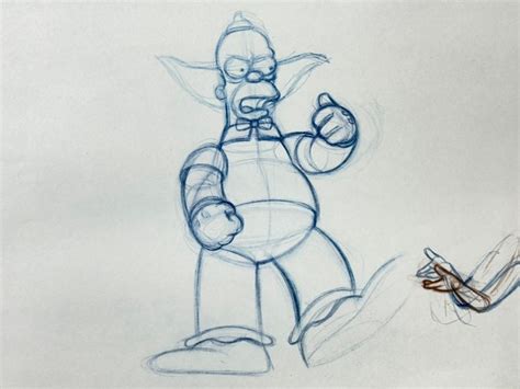 The Simpsons 1 Original Animation Drawing Of Krusty The Clown