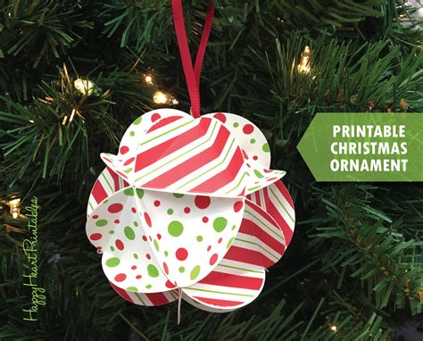 Printable Paper Christmas Ornament Diy Christmas Ornament Etsy