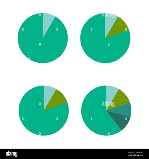 Vector Pie Charts Data Visualization Colorful Segments Statistical