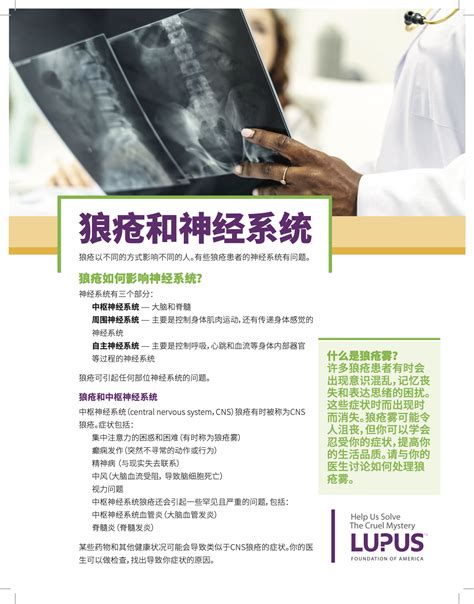 Lupus And The Nervous System Chinese Plain Language Fact Sheet 50