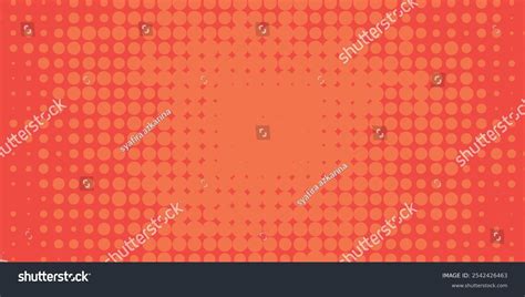 Pop Art Background Orange Red Color Stock Vector Royalty Free
