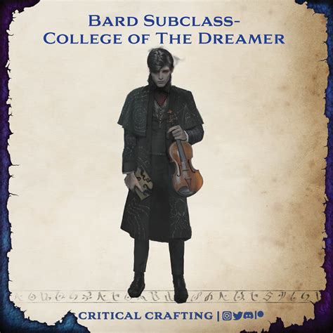 Oc Art Bard Subclass College Of The Dreamer Runearthedarcana