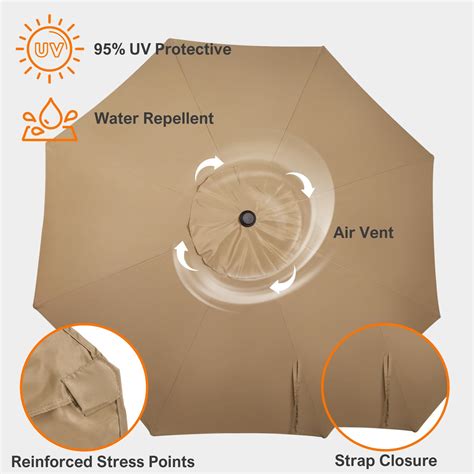 Blissun 9ft Patio Umbrella Replacement Canopy Market