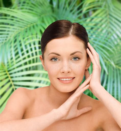 Smiling Young Woman With Bare Shoulders Stock Image Image Of