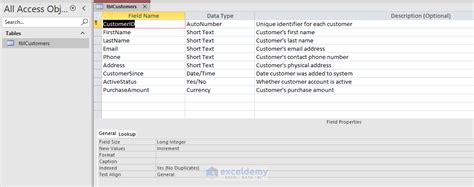 creating a table from scratch in access best practices and structure