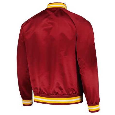 Satin Full Snap Throwback Wordmark Cleveland Cavaliers Wine Jacket