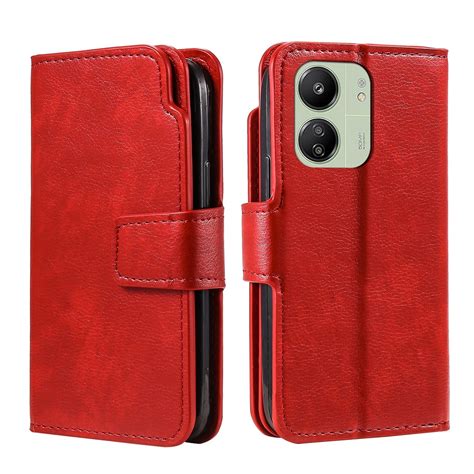 For Xiaomi Redmi 13c 4g Global Tri Fold 9 Card Wallets Leather Phone
