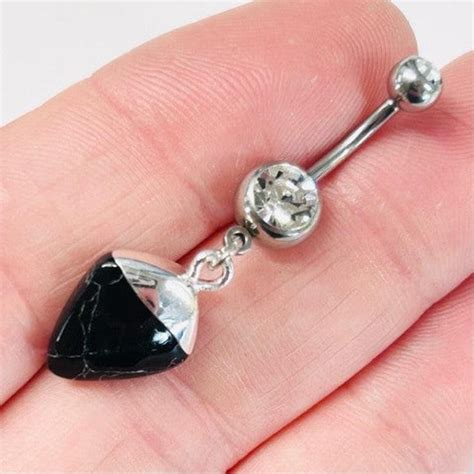 Get Trendy With Our New Stone Dangle Belly Bar — Totally Pierced