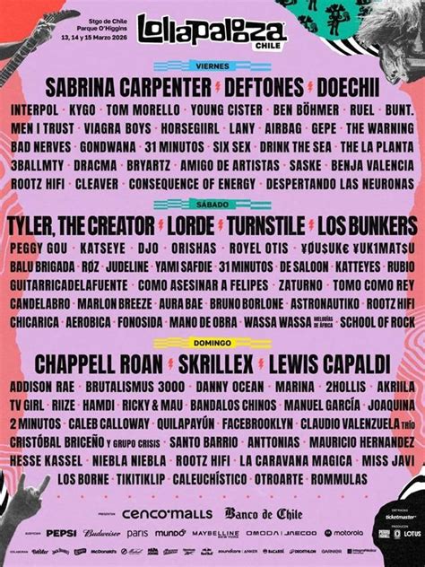 Lollapalooza Chile 2026 Fechas Horarios Artistas Y Line Up Por Día