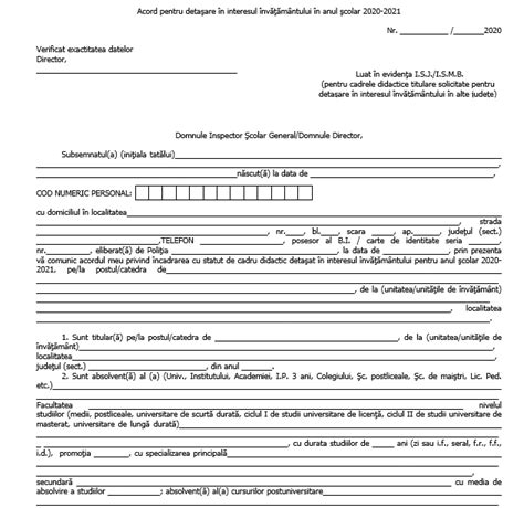 Detasarea In Interesul Invatamantului Calendarul Actualizat Model De
