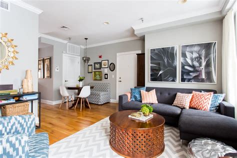Grey Wall Living Room Interior Design