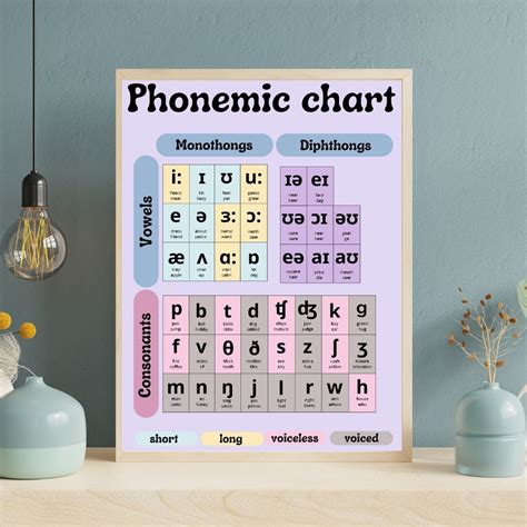 Phonemic Chart Poster Learn English Pronunciation Grammar Homeschool