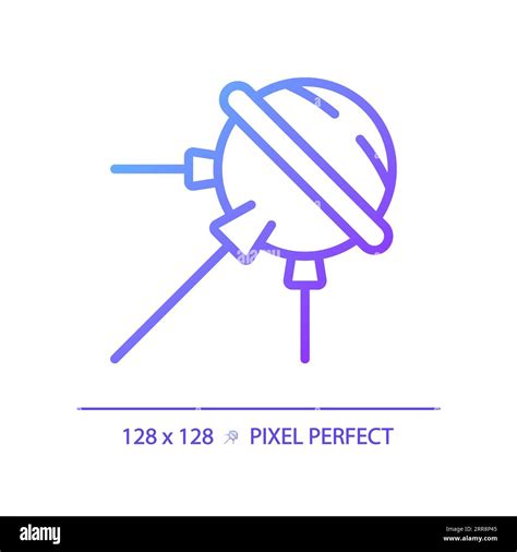 Sputnik Pixel Perfect Gradient Linear Vector Icon Stock Vector Image