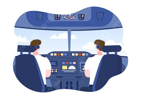 飛機駕駛艙 飛行員坐在儀表板前 以卡通插圖駕駛飛機進入 導航 這 飛機向量圖案素材免費下載，png，eps和ai素材下載 Pngtree