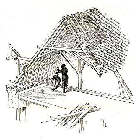 Viollet Le Duc Shows Two Figures Studying A Frame