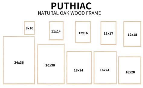 Puthiac 12x18 Oak Wood Picture Frame Minimalist 12x18 Poster Frame 12x18