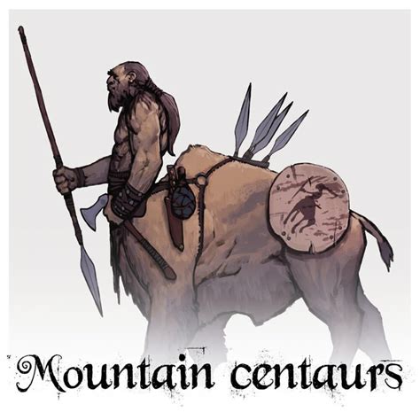 Artstation Mountain Centaur Tribe Research Centaur Bear Character