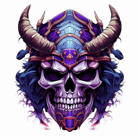 Premium Photo Warrior Skull Wearing A War Helmet