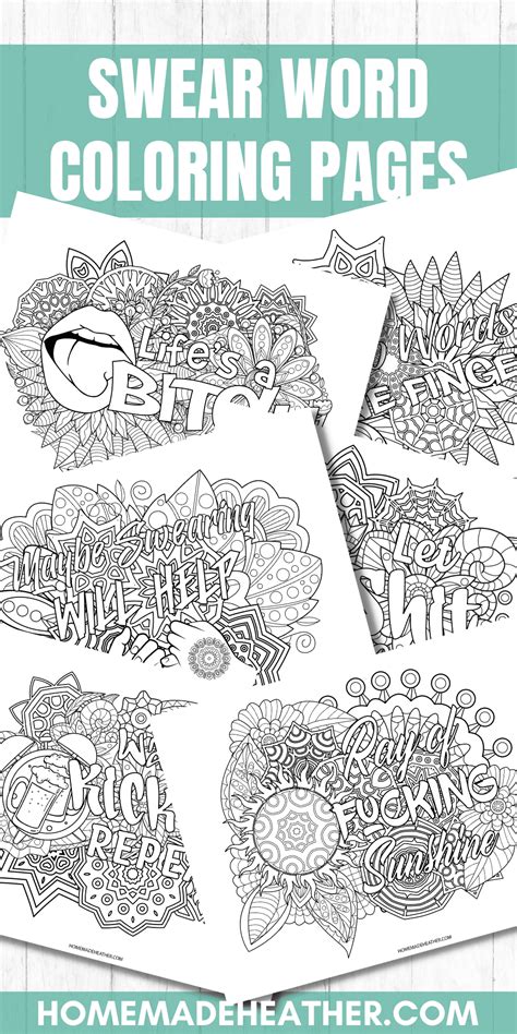 Free Printable Adult Coloring Pages Swear Words