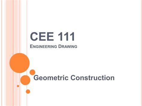 Engineering Drawing Geometric Construction Lesson 4 Ppt