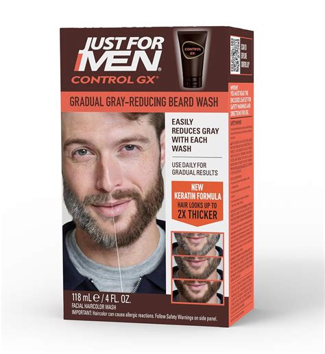 Buy Just For Men Control Gx Grey Reducing Beard Shampoo For Mustache