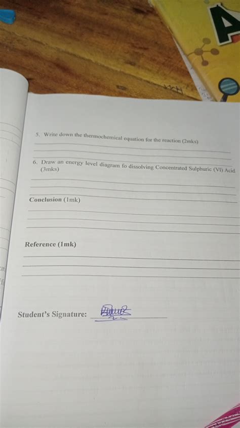 Write Down The Thermochemical Equation For The Reaction 2mks Draw An En