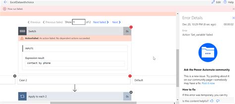 Solved Action Setvariable Failed Power Platform Community