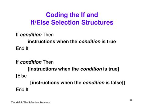 Ppt Tutorial 4 The Selection Structure Powerpoint Presentation Free