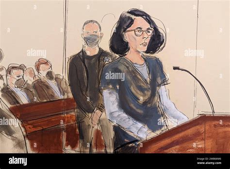 In This Courtroom Sketch Ghislaine Maxwell Givers Her Statement In