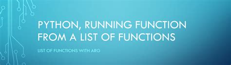 Python Running Functions In A List Test Engineers Resource