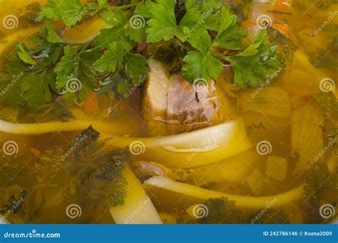 Sopa De Pollo Aislada Foto De Archivo Imagen De Alimento 242786146