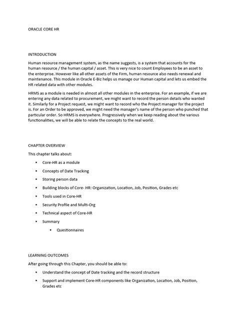 Oracle Core Hr Pdf Cost Of Living Salary