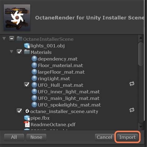 installing the octanerender® for unity® integration
