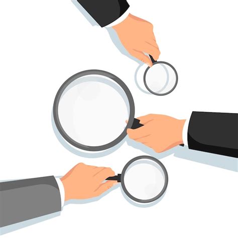 Premium Vector Hands Holding Magnifying Glass Information Search