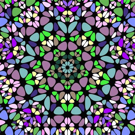 Abstract Mosaic Pattern Background Design Circular Psychedelic Floral Vector Graphic 36285027