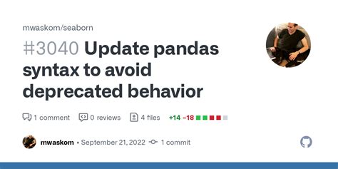 Update Pandas Syntax To Avoid Deprecated Behavior By Mwaskom · Pull Request 3040 · Mwaskom