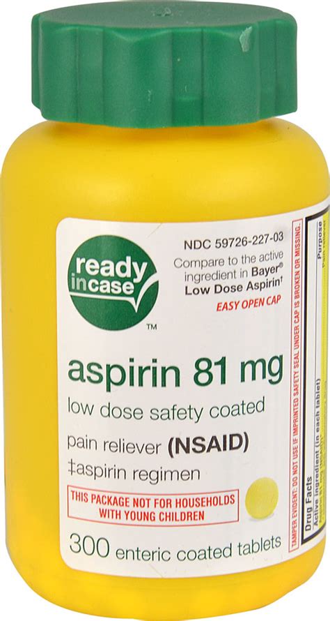 Life Extension Low Dose Aspirin -- 81 mg - 300 Enteric Coated Tabs ...