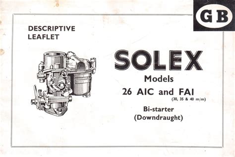 Mikuni Solex Carburetor Identification At Tayla Bugnion Blog