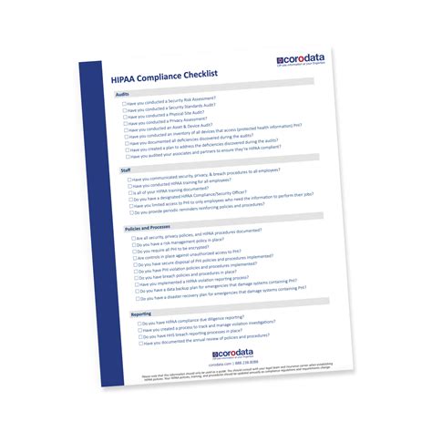 Hipaa Compliance Checklist For Healthcare Download Now