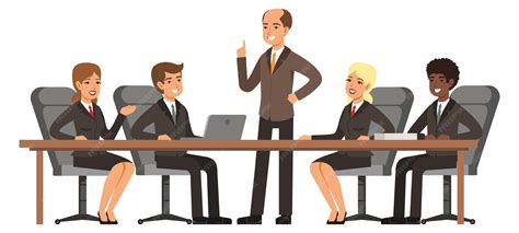 Reunión De Oficina Jefe Hablando Con Empleados En La Sala De