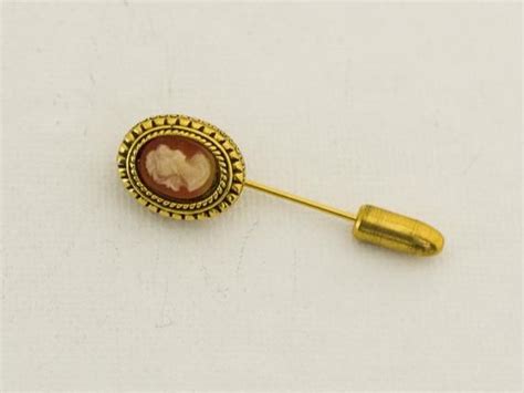 Cameo Stickpin Victorian Stick Pin Tiny Pin Small Pin Cameo Pin