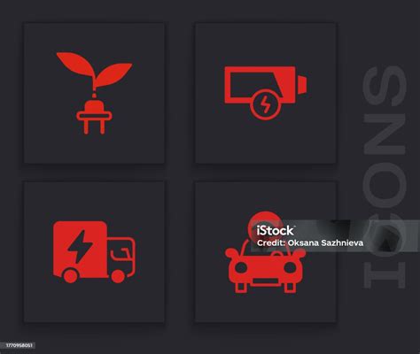 환경 자동차 전기 절약 플러그 리프 배터리 부족 및 트럭 아이콘을 설정합니다 벡터 가득 찬에 대한 스톡 벡터 아트 및 기타