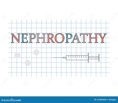 Nephropathy Word On Checkered Paper Sheet Stock Vector Illustration