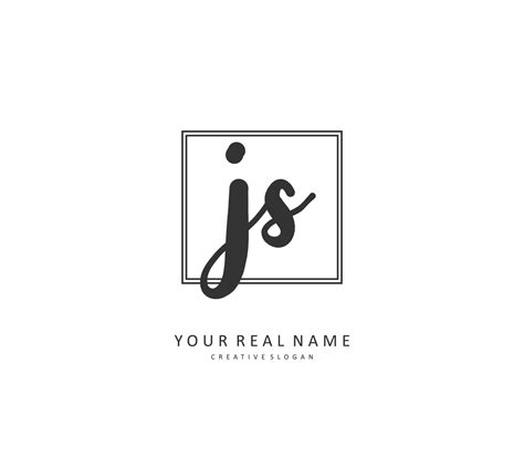 J S Js Initial Letter Handwriting And Signature Logo A Concept Handwriting Initial Logo With