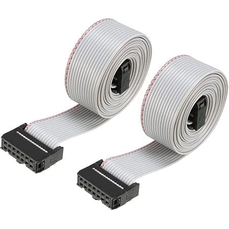 Sourcingmap 2pcs Fc14p 14 Pin Diy Idc Douille Extension Câbles En Nappe Plate 100cm Amazonfr