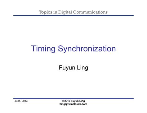 timing synchronization f ling v1 pdf