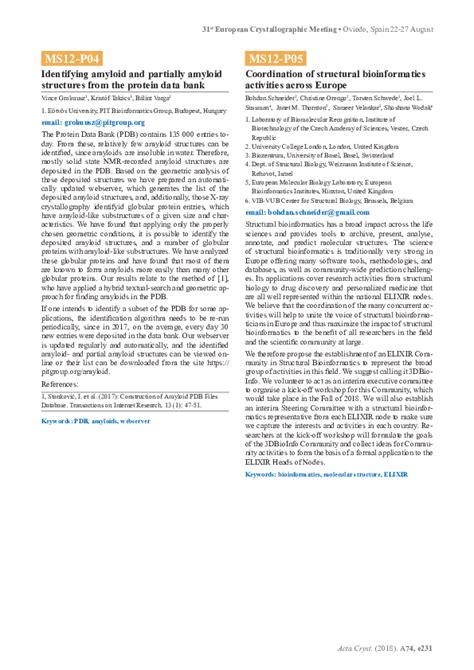 Pdf Coordination Of Structural Bioinformatics Activities Across Europe