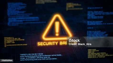 business server show security breach alert warning sign hacker access