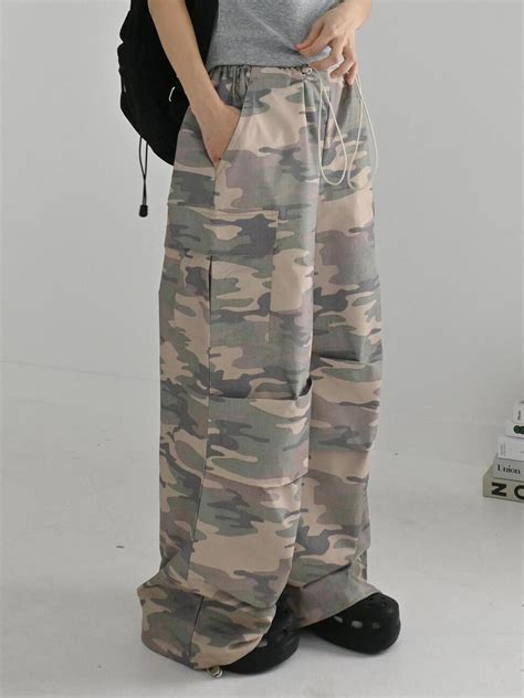 러브앤드팝 밀리터리 와이드 스트링 2way 카고팬츠